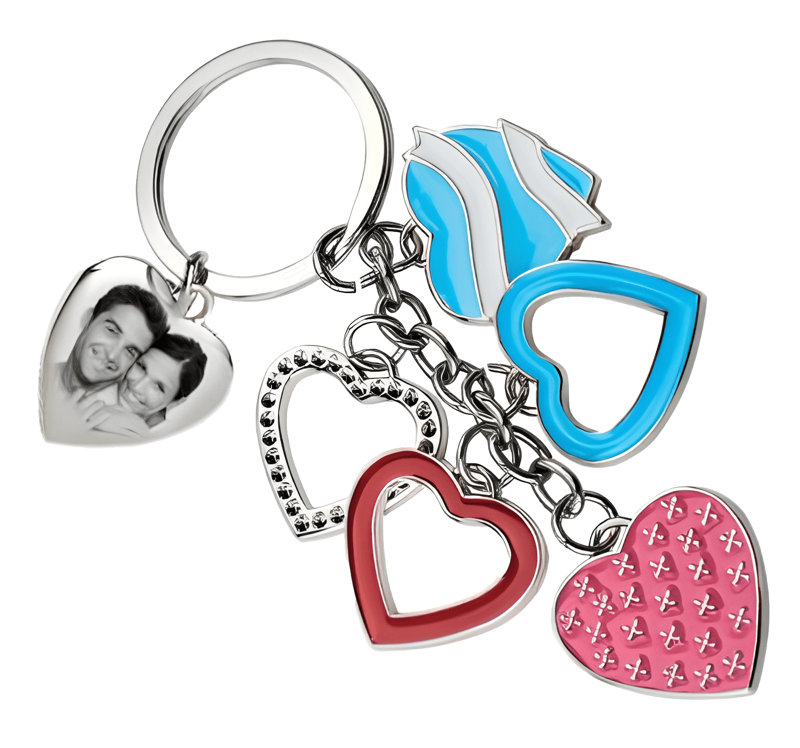 Porte clefs multi coeurs gravé avec une photo – Gravurephoto